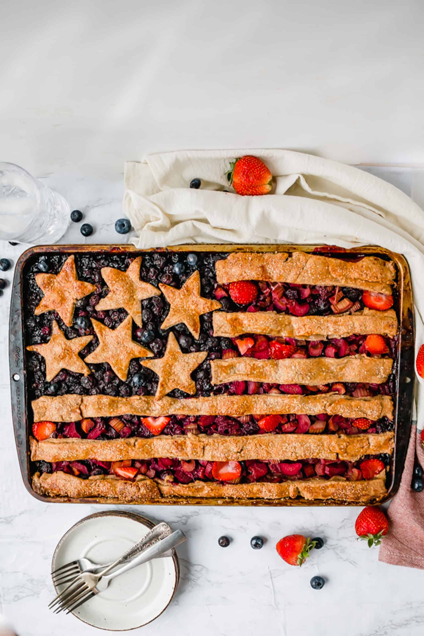 Easy American Flag Slab Pie – Garlic Head